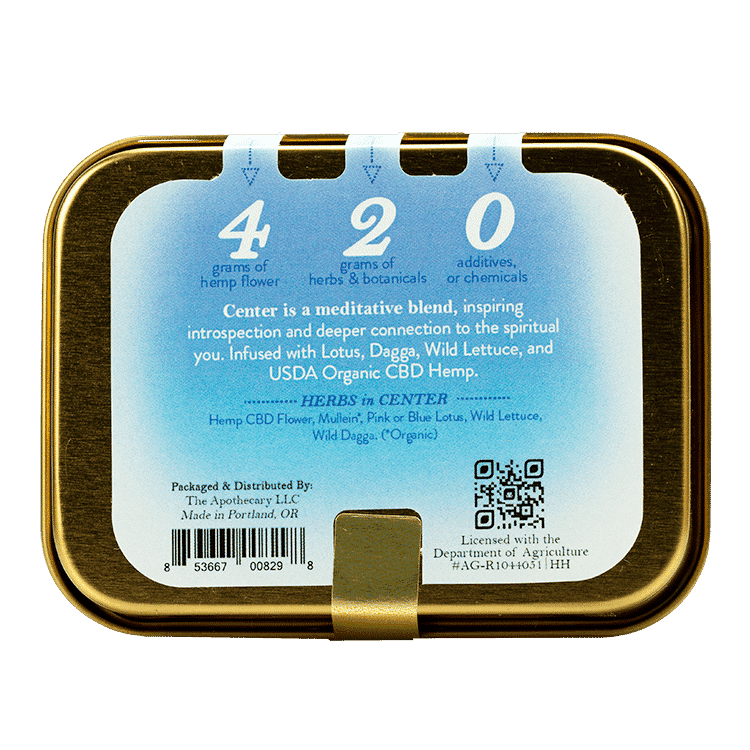 Center | Hemp CBD Smoking Blend | The Brothers Apothecary