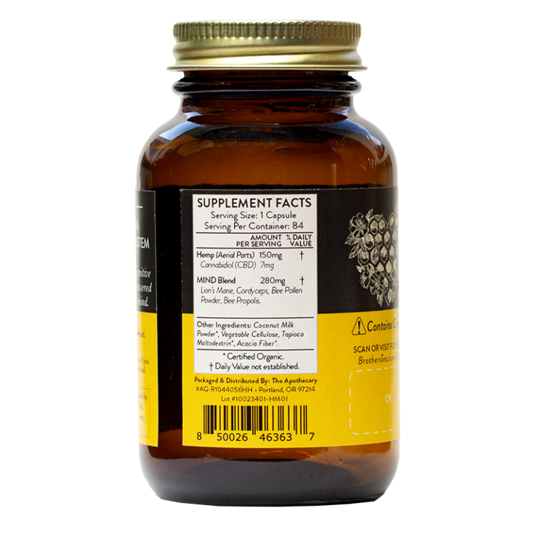 Hive Mind | Bee Pollen & Cordyceps CBD Capsules | The Brothers Apothecary